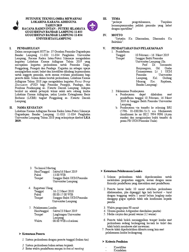 juknis mewarnai lka 2019.doc | PDF