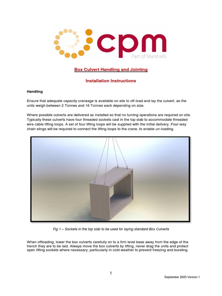 Box Culvert Installation Guide | PDF | Anchor | Crane (Machine)