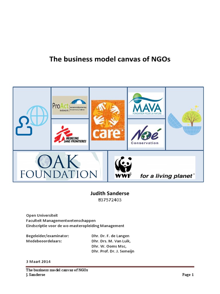 The Business Model Canvas of NGOs The Bu | PDF | Business Model | Non ...