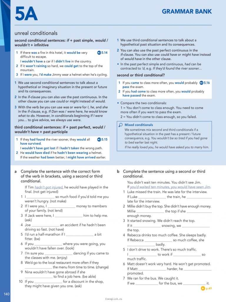B2.1 Unit 5 Grammar Bank | PDF