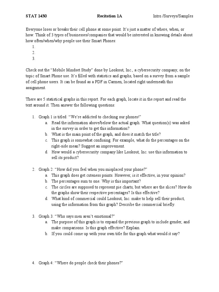Rec 1A - Samples and Surveys Part 1 | PDF | Sampling (Statistics ...