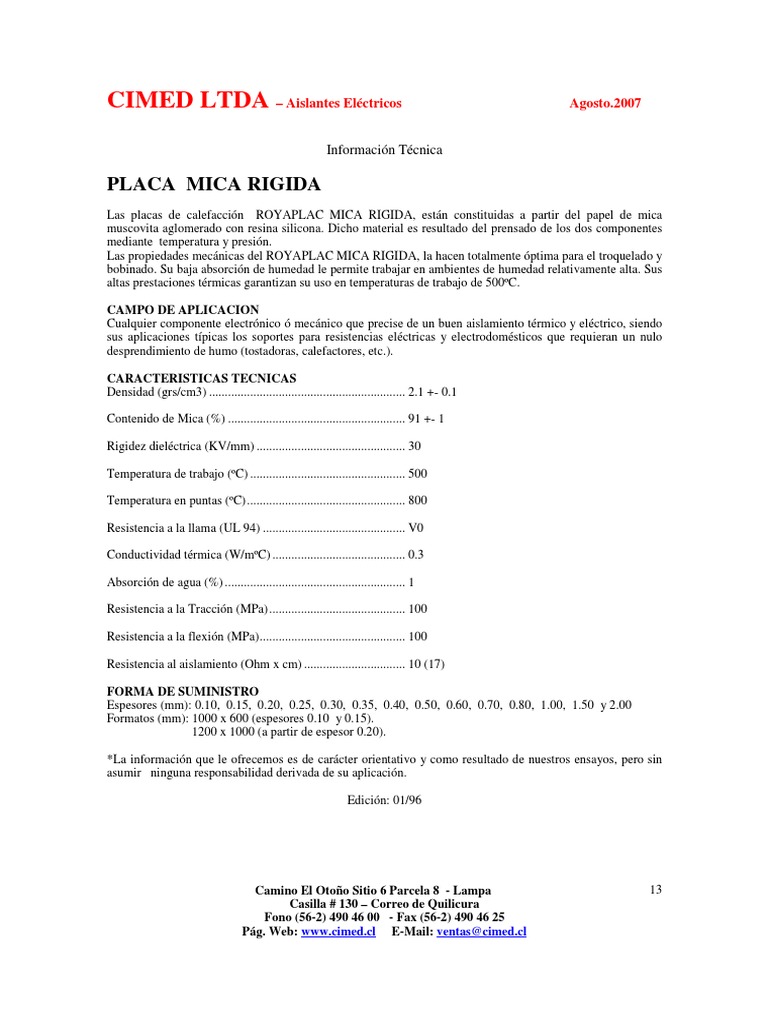 Placa Mica Rigida | PDF | Resistor | Metrología