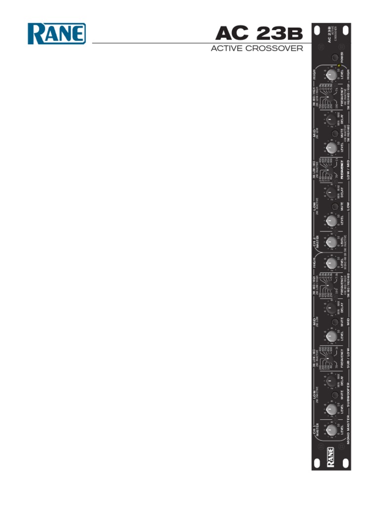 Ac23b Rane Crossover Manual PDF | PDF | Amplifier | Equalization (Audio)