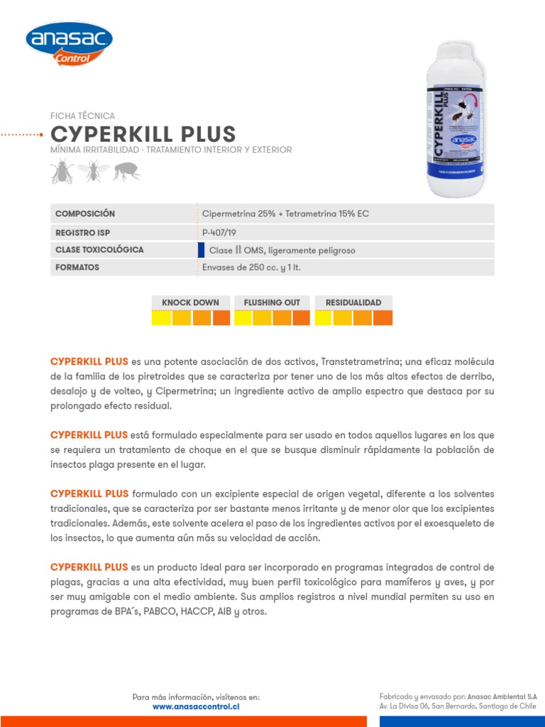 Ficha Cyperkill Plus PDF | PDF | Química