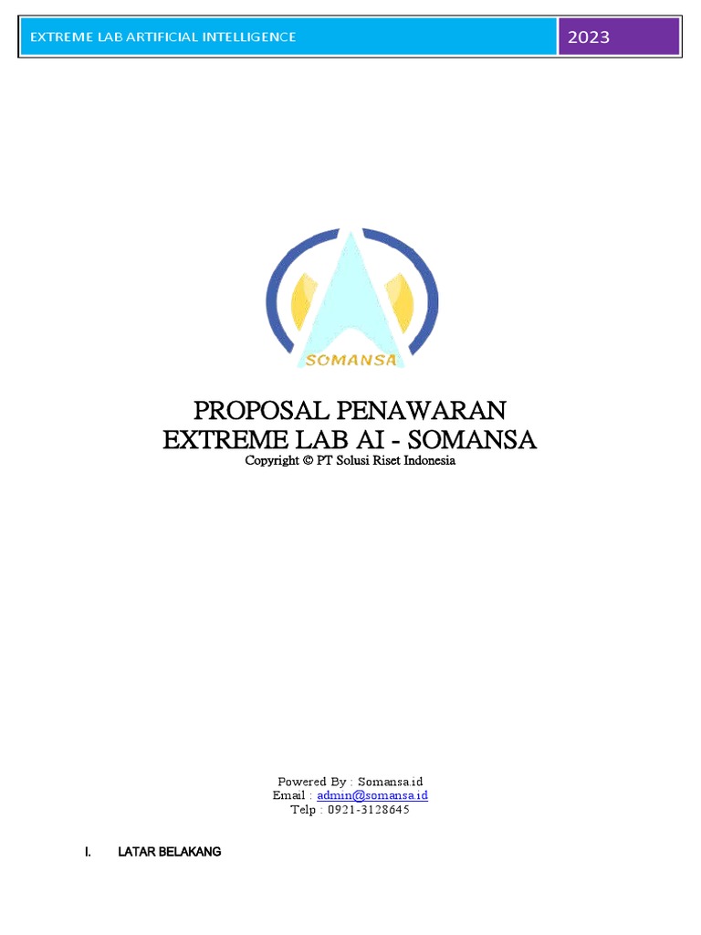 Proposal Somansa - Extreme Lab AI | PDF