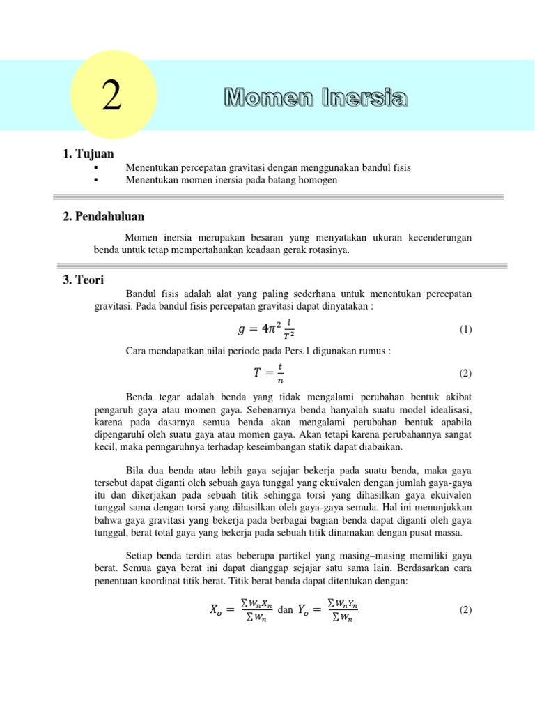 M2 - Momen Inersia | PDF