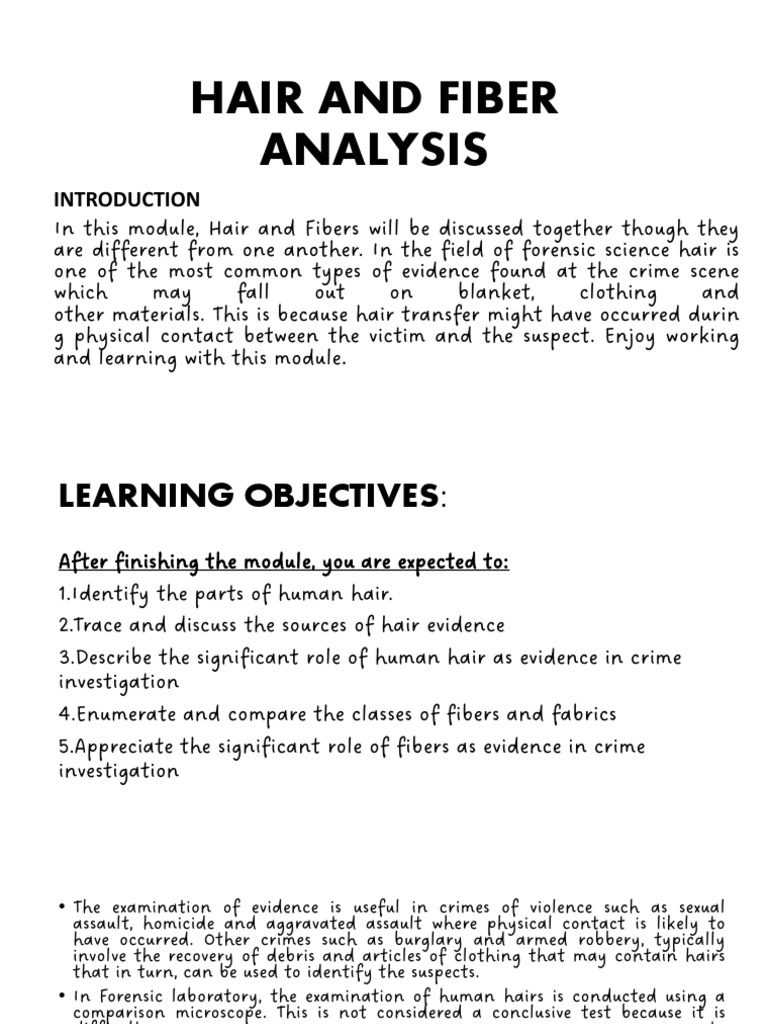 Hair and Fiber PDF | PDF | Hair | Fibers