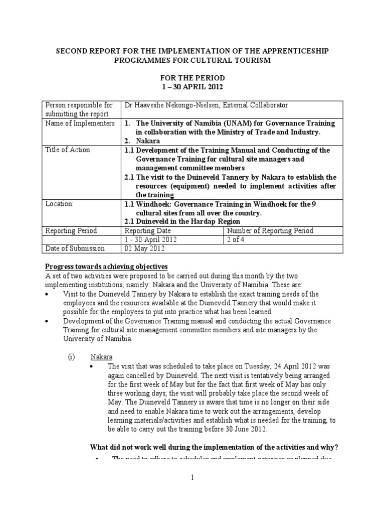 Cultural Tourism Apprenticeship Report | PDF | Governance | Leadership