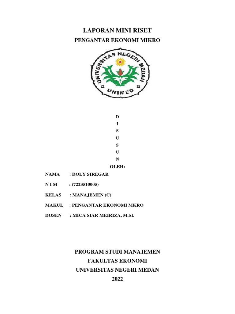 Mini Riset P.ekonomi Mikro PDF | PDF