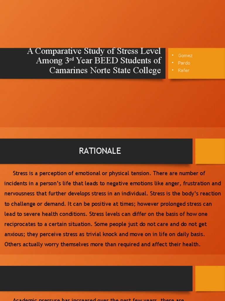 Stress Levels in BEED Students Study | PDF | Stress (Biology) | Survey ...