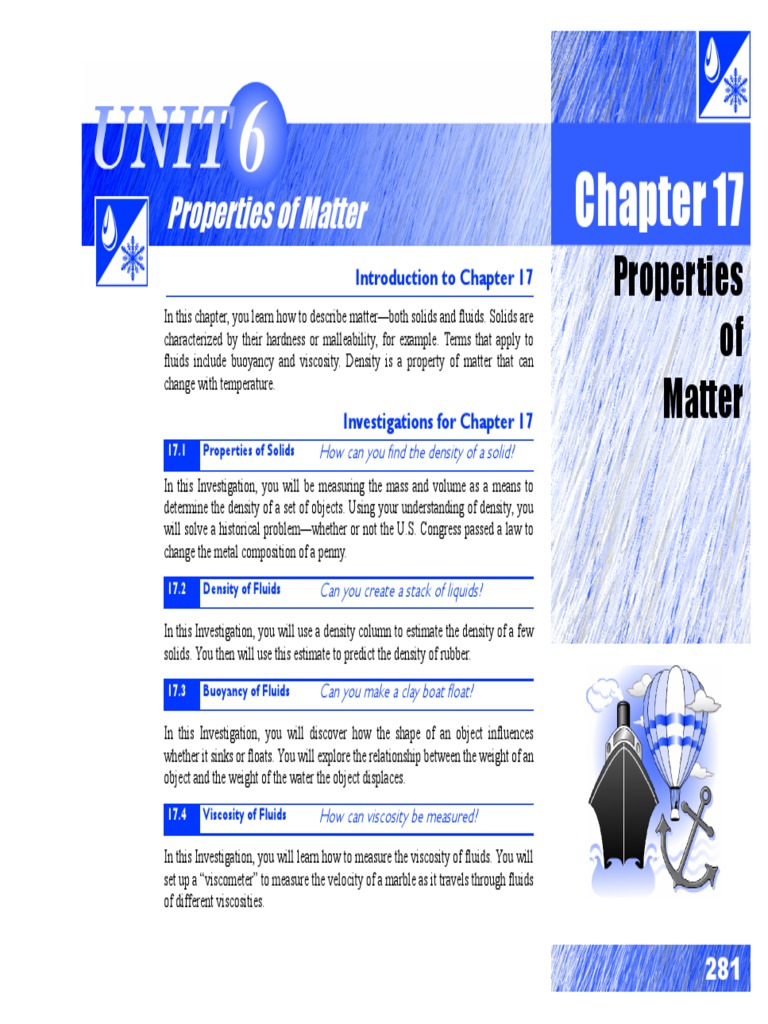 ch17 Properties of Matter | PDF | Buoyancy | Density