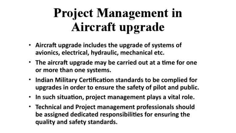 Aircraft Upgrade Project Management | PDF | Technology & Engineering
