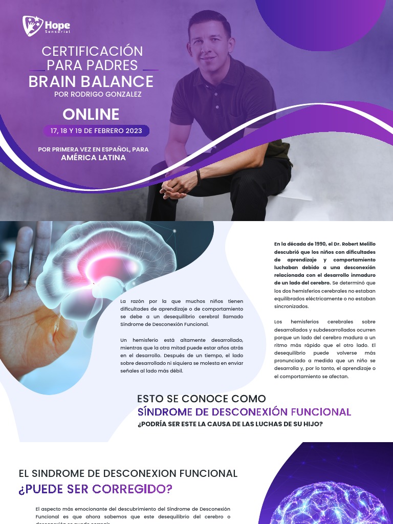Brochure Brain Balance, Modalidad Online | PDF | Trastorno mental | Espectro autista