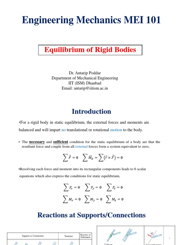 Chapter 4 0. 4 - Equilibrium of Rigid Bodies PDF | Download Free PDF ...