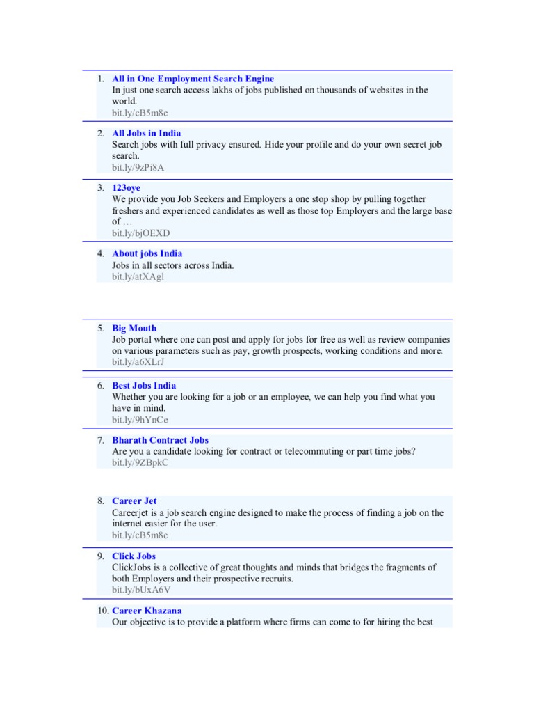 List of Job Sites | PDF | Recruitment | Employment