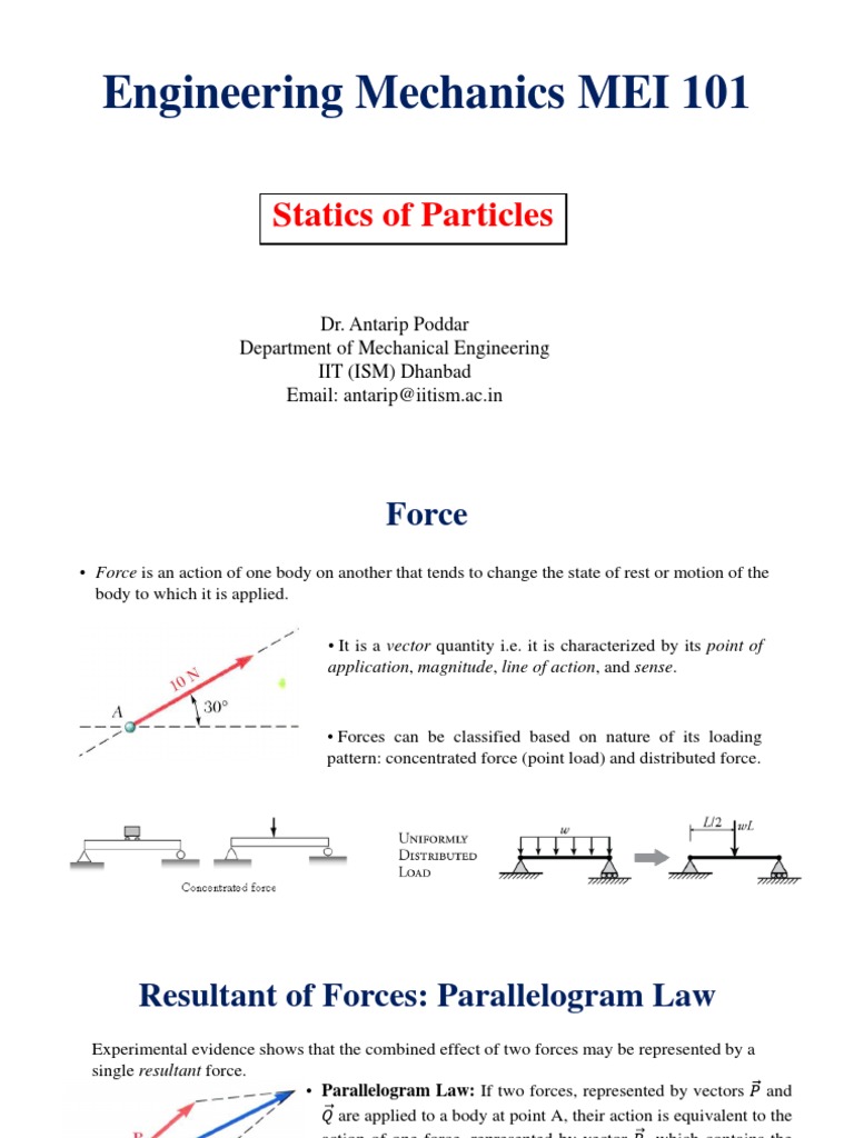 Chapter 2 - 2 - Statics of Particles PDF | PDF | Force | Euclidean Vector