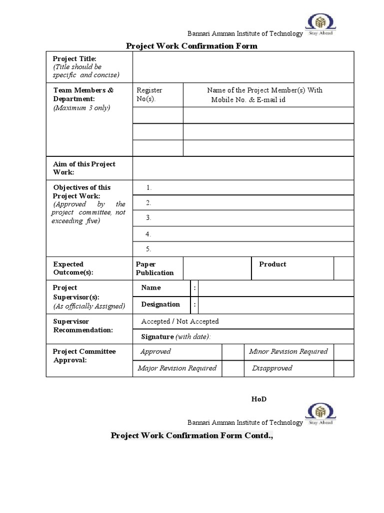 Annexure 1 - S8 - Project Confirmation Form | PDF