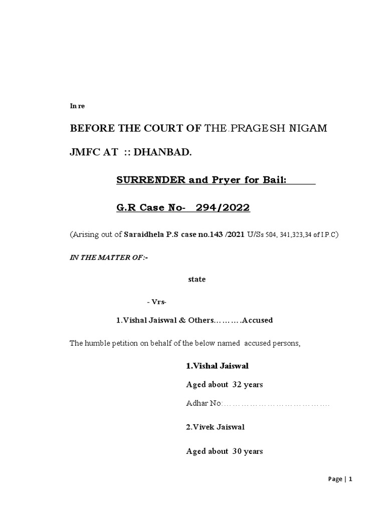 Surrender Bail | PDF