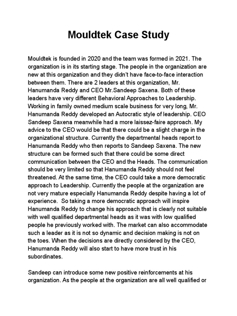 Mouldtek leadership case study | PDF
