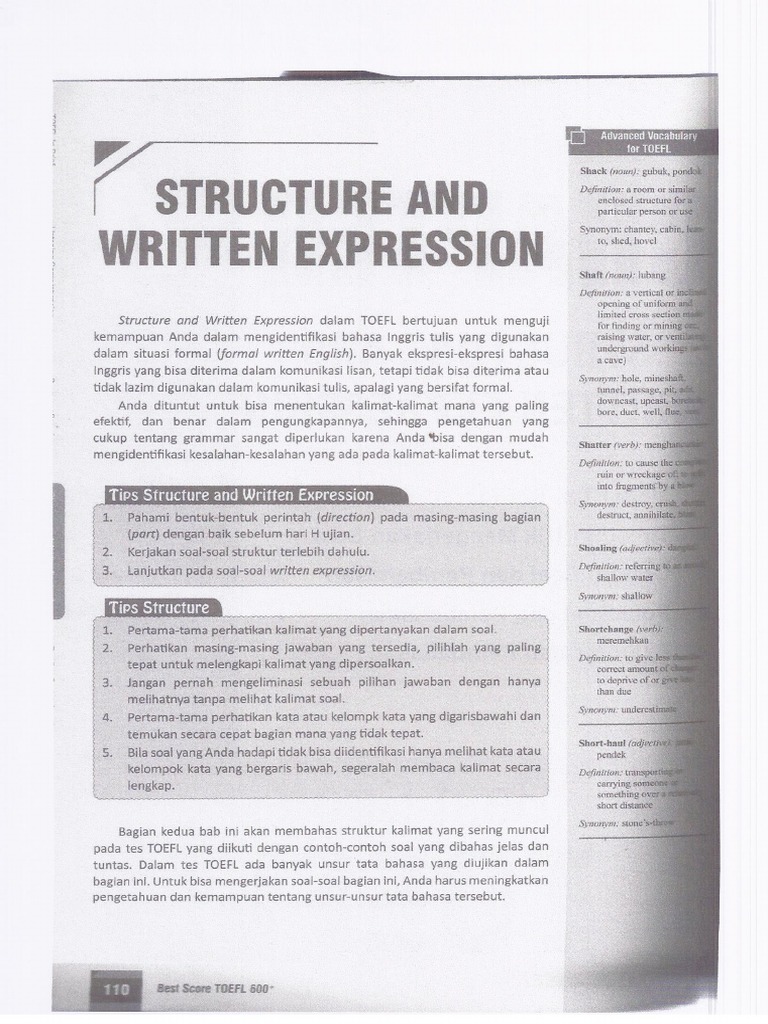 Structure and Written Expression PDF | PDF