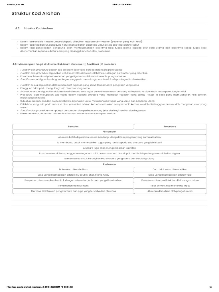 4 - 2 Struktur Kod Arahan PDF | PDF