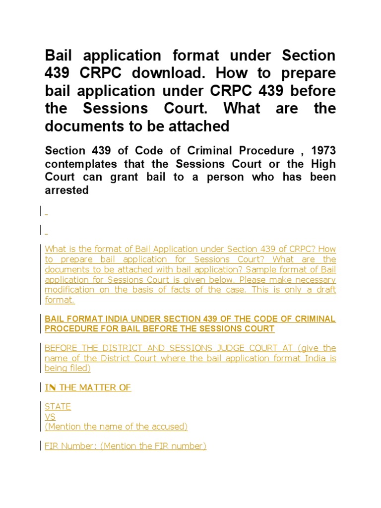 Bail Petition For DISTRICT COURT-439 REGULAR | PDF | Bail | Arrest