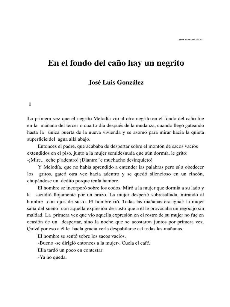 José Luis González-En El Fondo Del Caño Hay Un Negrito | PDF