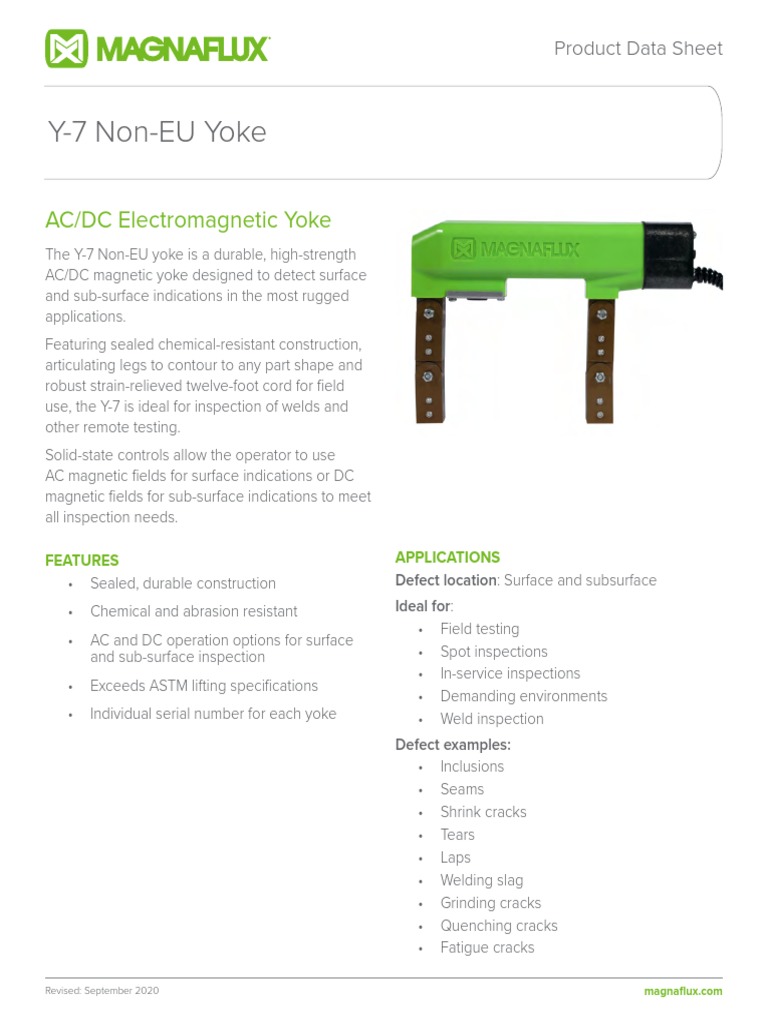 Y7-Electromagnetic-Yoke - Product-Data-Sheet Yugo Magnetico | PDF ...