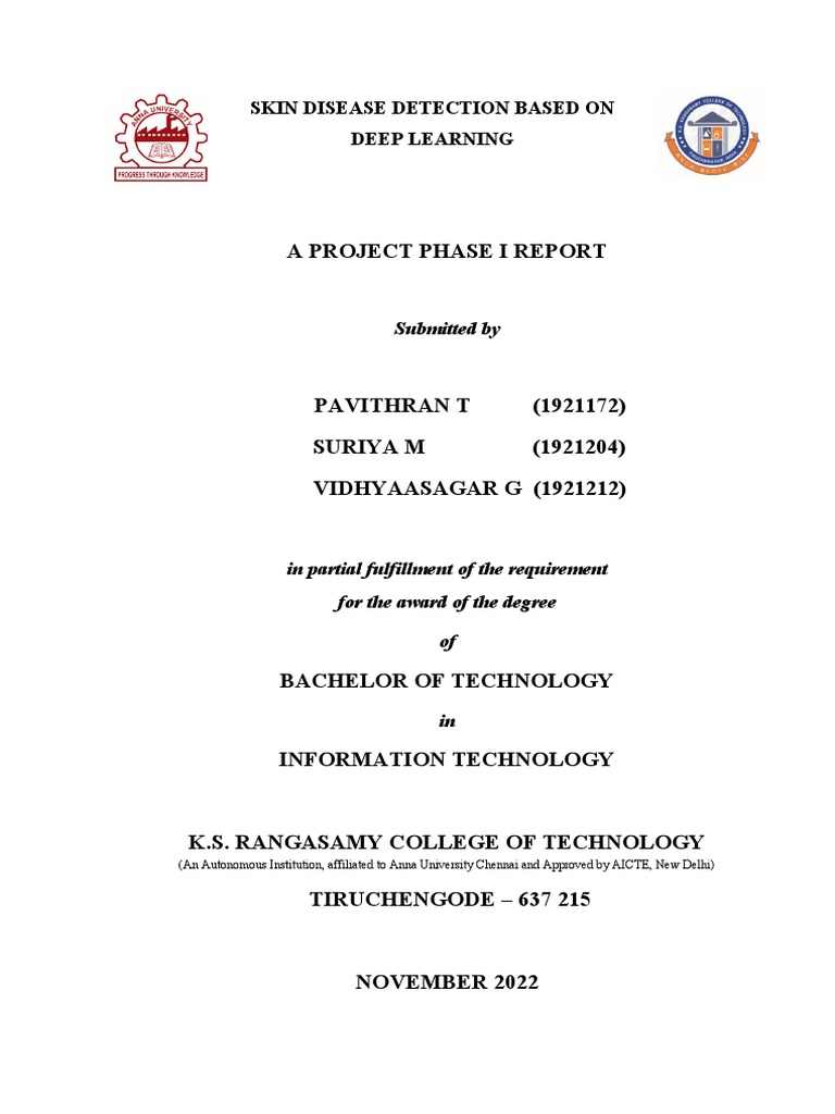 A Project Phase I Report: Skin Disease Detection Based On Deep Learning ...