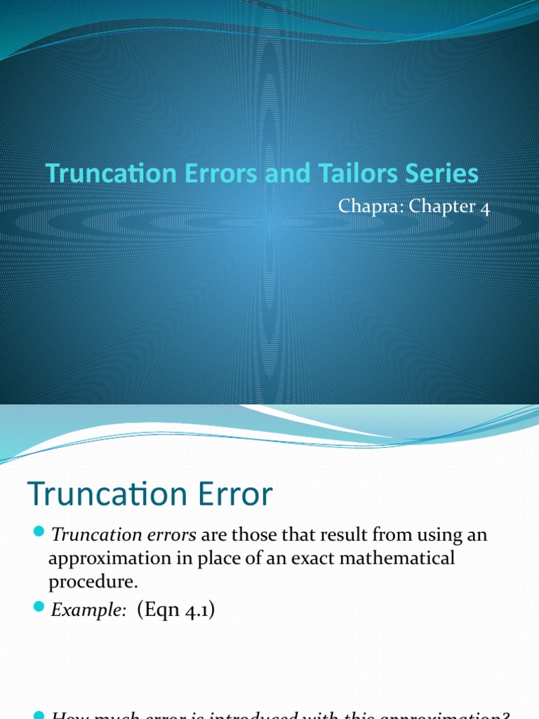 Truncation Errors and Taylor Series v2 | PDF