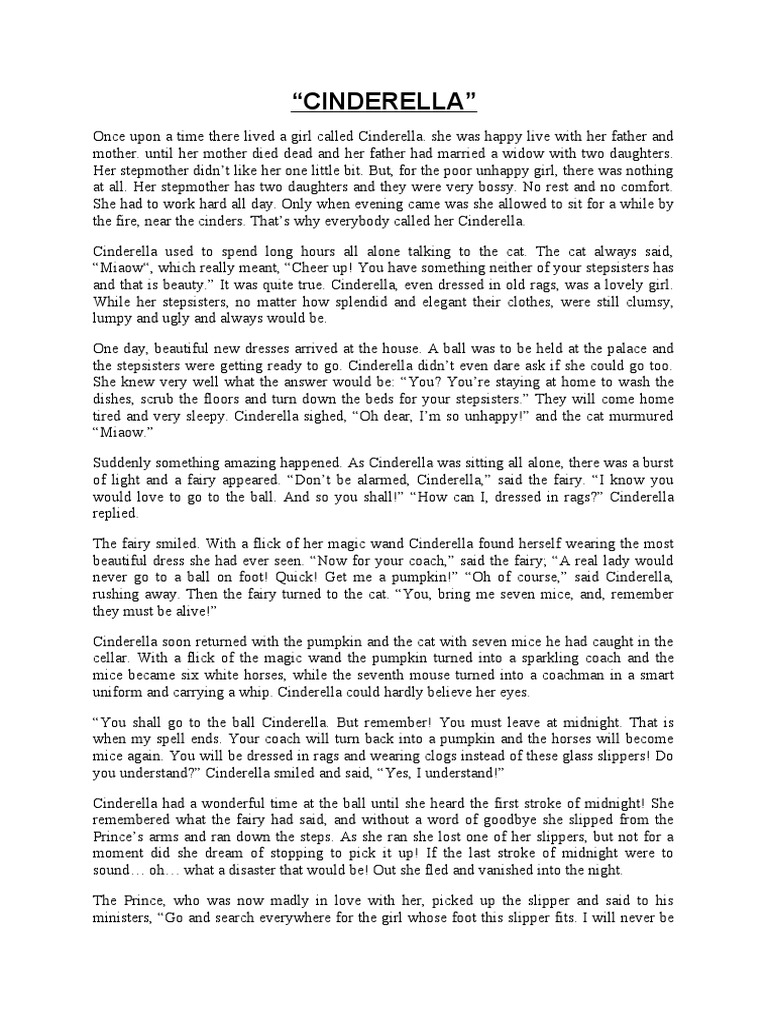 CINDERELLA | PDF | Grimms' Fairy Tales | Works