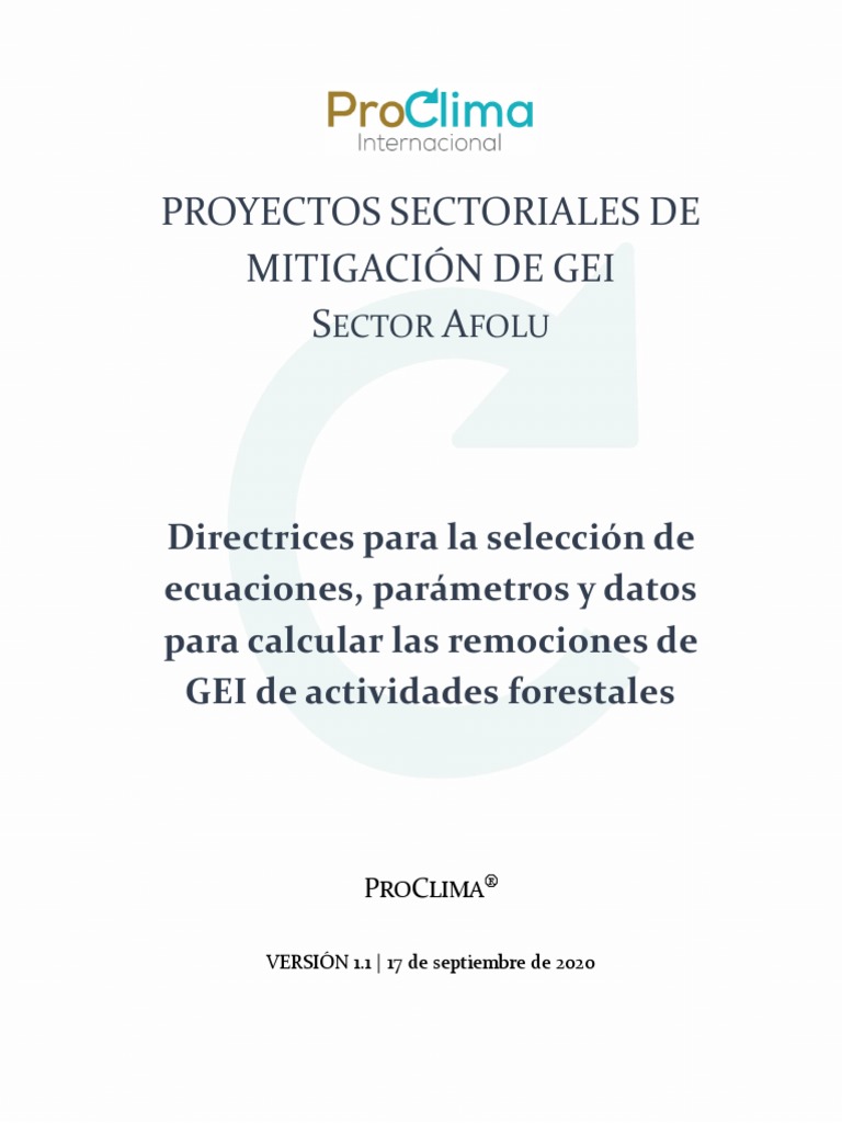 Directrices Estimacion Remociones - BCR | PDF | Gases de efecto ...