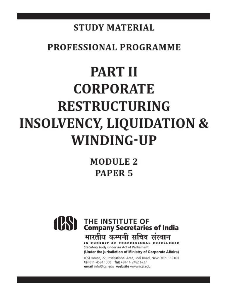 Module 2 Paper 5 CRILW PI Book PDF | PDF | Bankruptcy | Liquidation