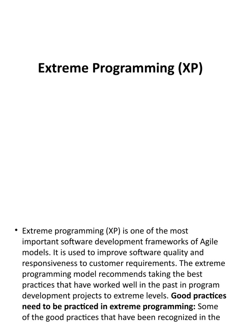 Extreme Programming (XP) | PDF | Computer Programming | Software Testing