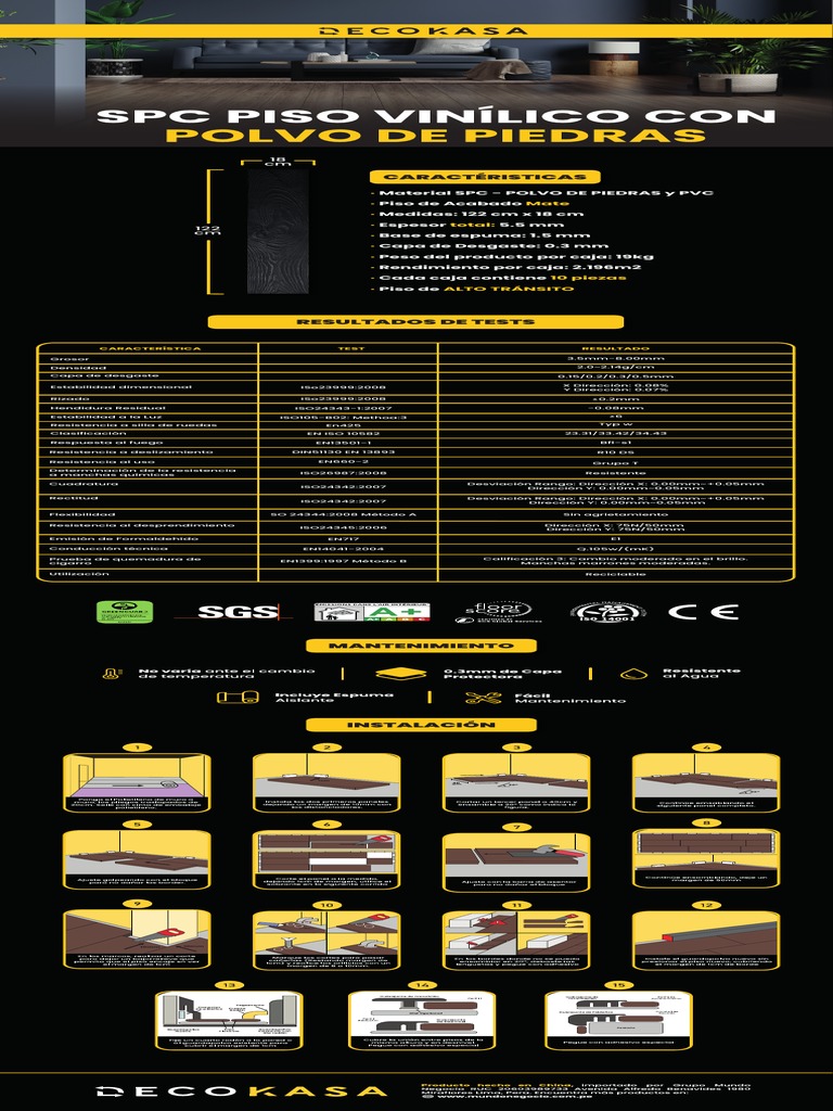 Ficha Técnica PISO SPC FULL | PDF | Materiales | Sector secundario de ...