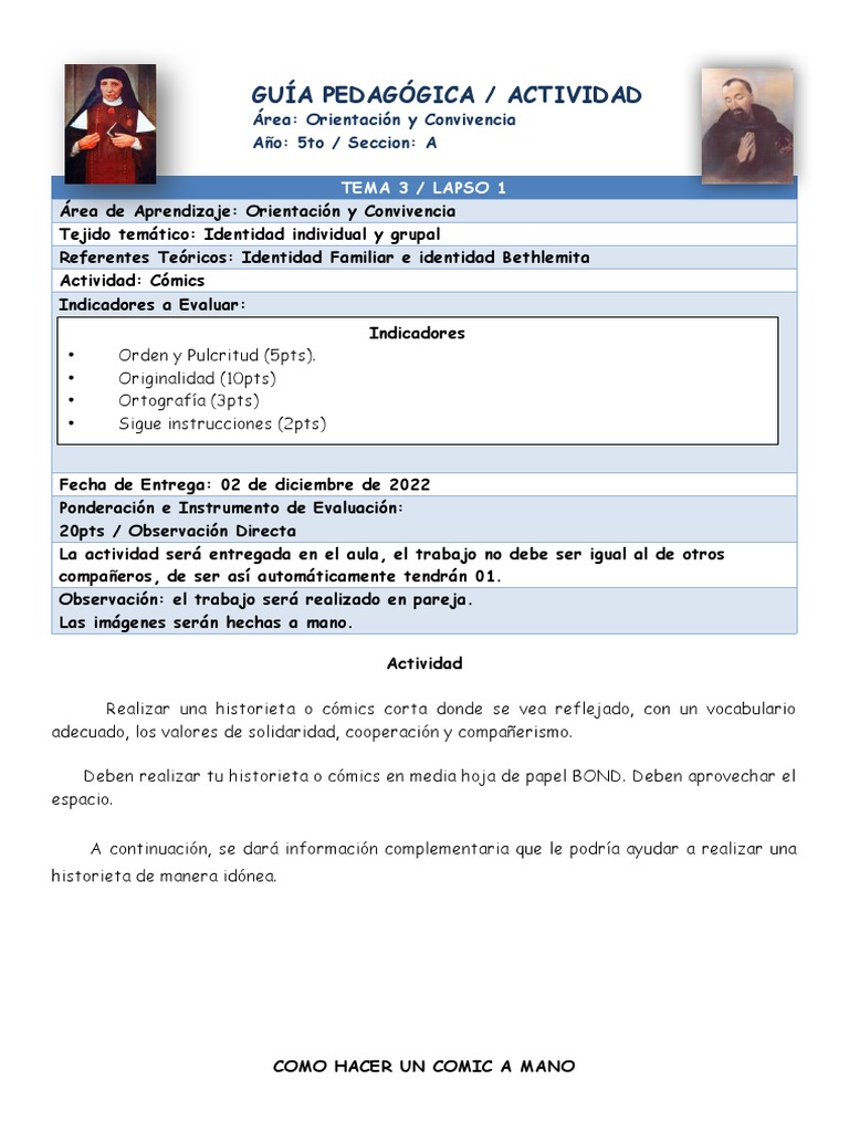 Actividad 3 Orientación 5to Año A | PDF | Cómics