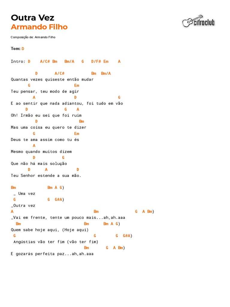 Cifra Club - Armando Filho - Outra Vez | PDF