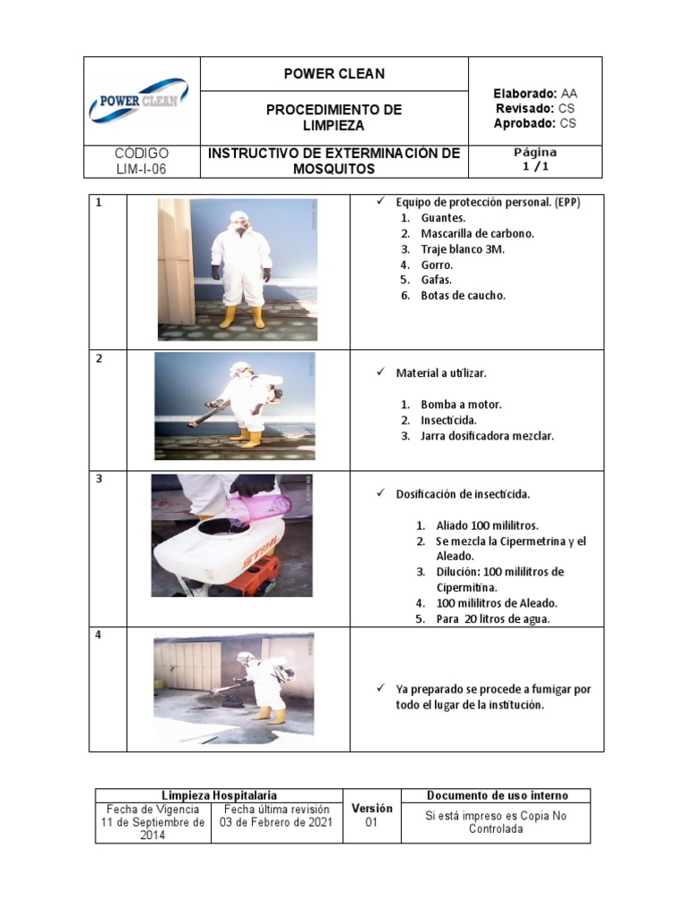 Instructivo de Exterminación de Mosquitos | PDF