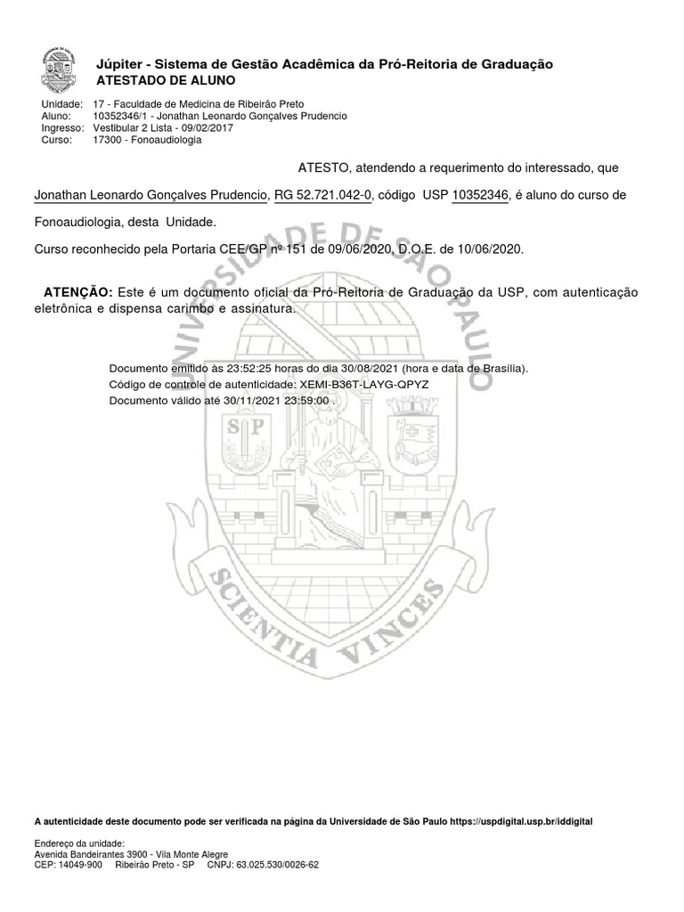 Matrícula PDF | PDF