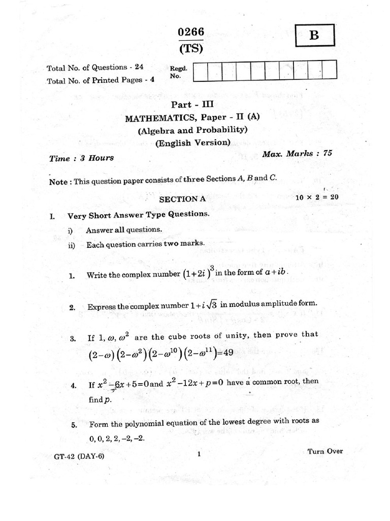 Inter 2nd Year Maths 2A | PDF