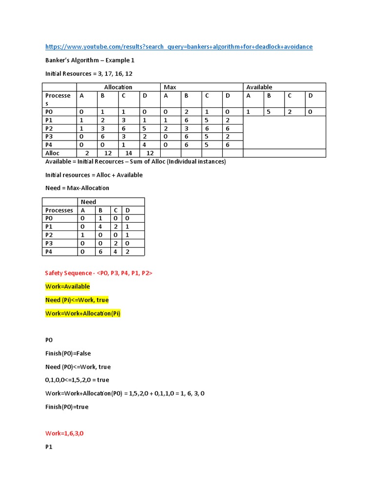 Bankers Algorithm - Soln | Download Free PDF | Applied Mathematics ... Bankers Algorithm - Soln | Download Free PDF | Applied Mathematics ...