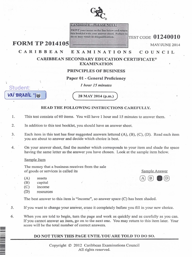 POB P1 JUN 2014 - Answers PDF | PDF | Taxes | Exports