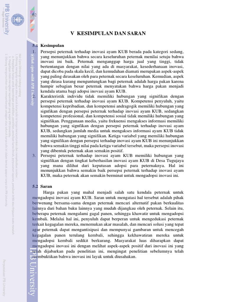 KESIMPULAN DAN SARAN | PDF
