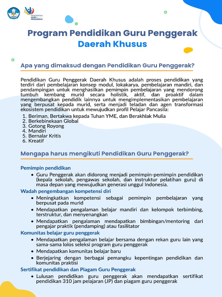 Booklet PGP Daerah Khusus | PDF