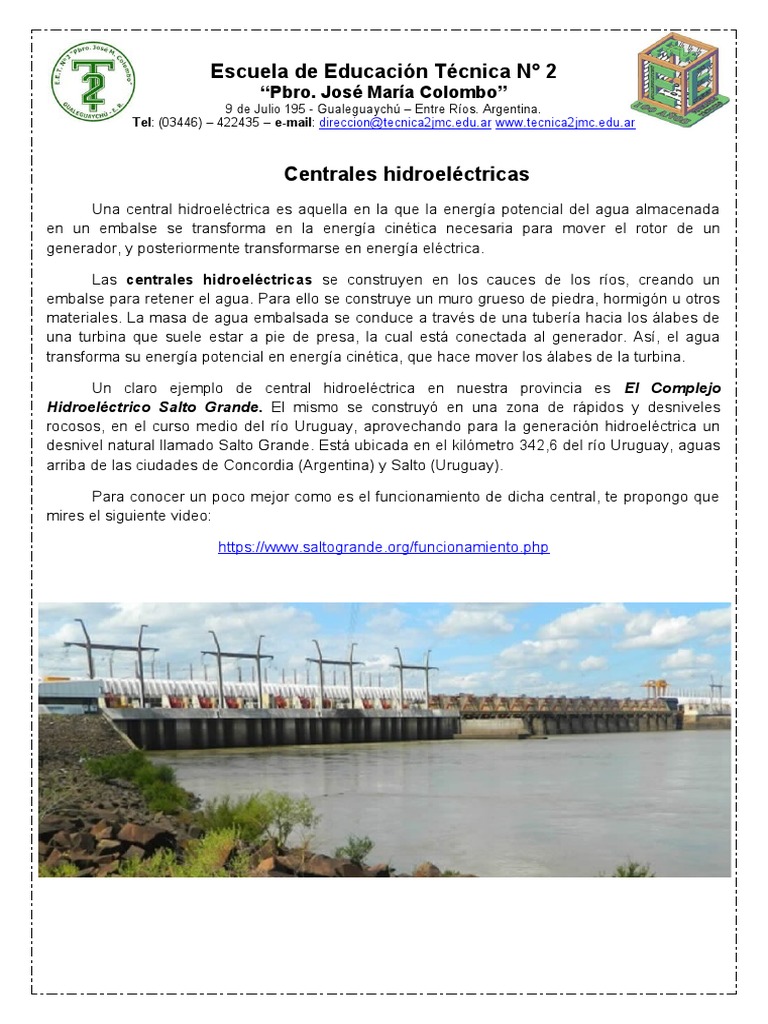 Centrales Hidroeléctricas Clase 10 | PDF | Corriente eléctrica | Ingenieria Eléctrica