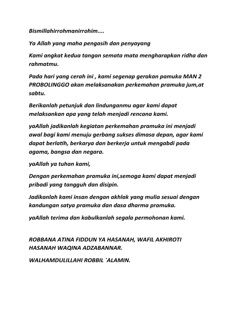 DOA Kemah Perjusa | PDF