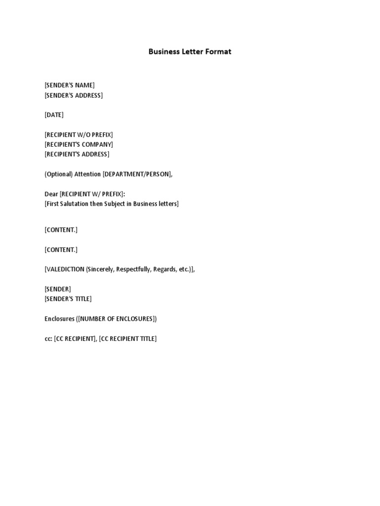 Business Letter Format PDF | PDF