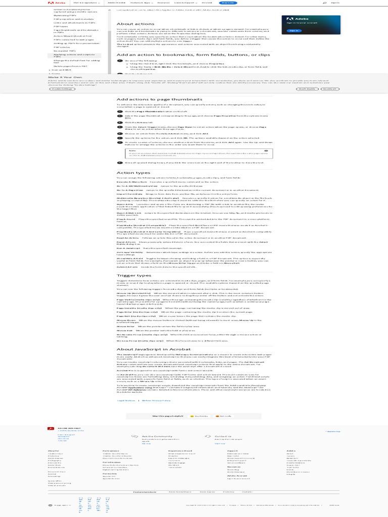 Applying Actions and Scripts To PDFs | PDF | Computers