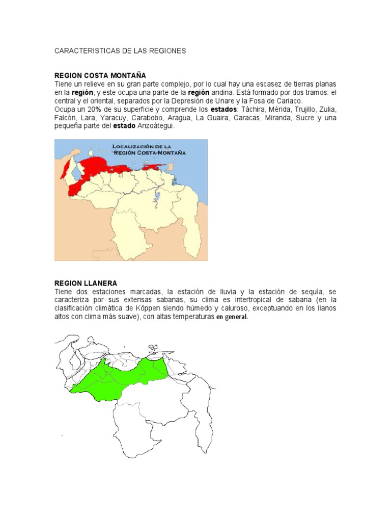 REGIONES DE VENEZUELA | PDF | Venezuela | Alimentos
