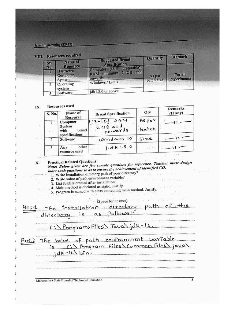 Java Programming Manual 1 To 12 Ans | PDF Java Programming Manual 1 To 12 Ans | PDF